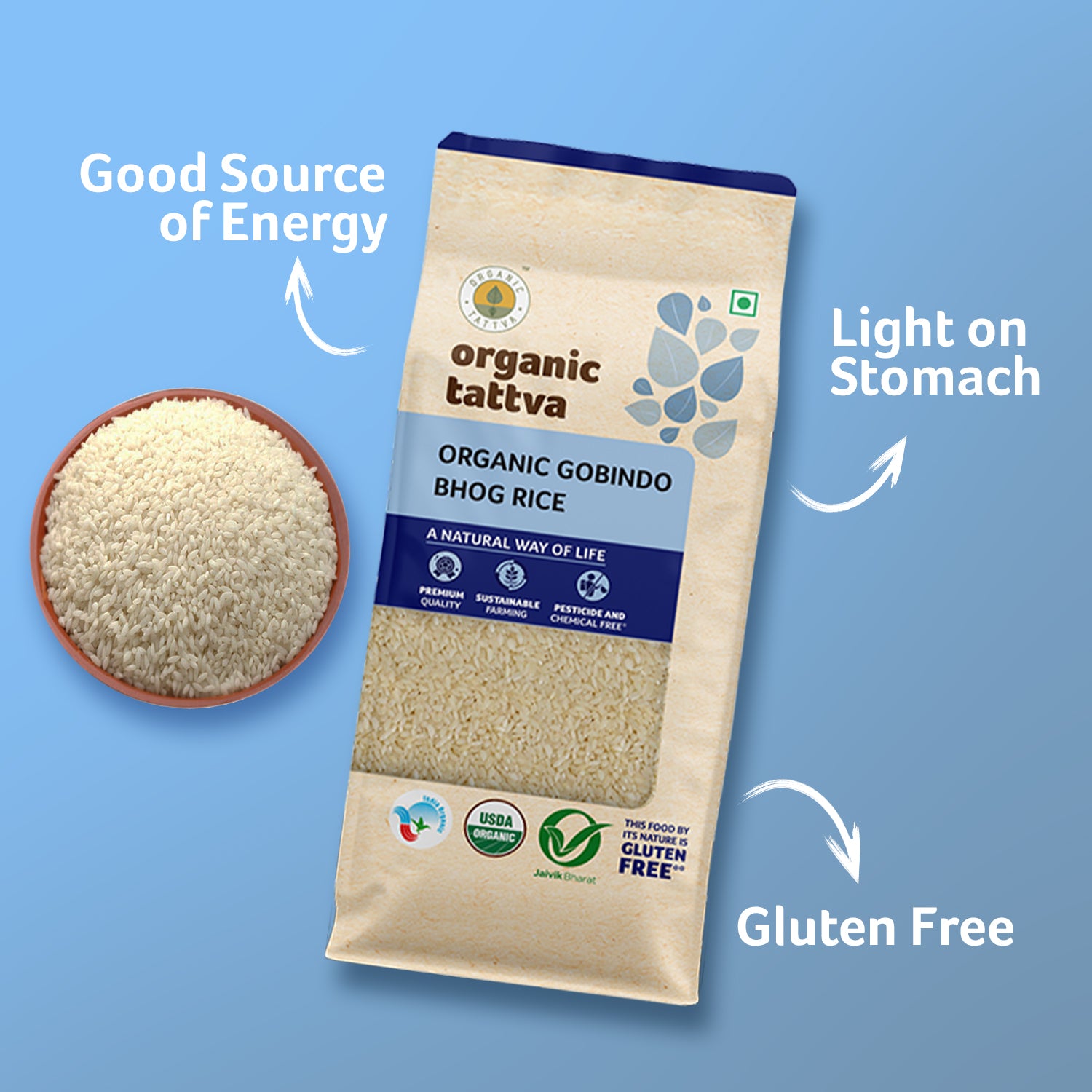 Organic Gobindobhog Unpolished Rice | 100% Vegan, Gluten Free and NO ...