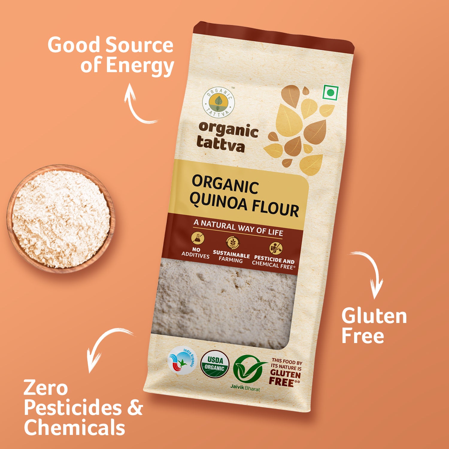 Organic Quinoa Flour (Gluten Free Atta) | Certified Organic and Gluten ...