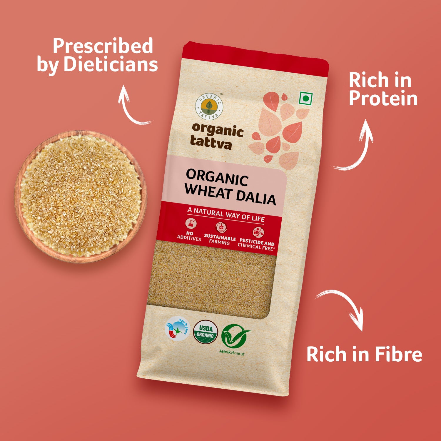 Buy Organic Wheat Dalia Online – Healthy, High-Fiber Breakfast Option ...